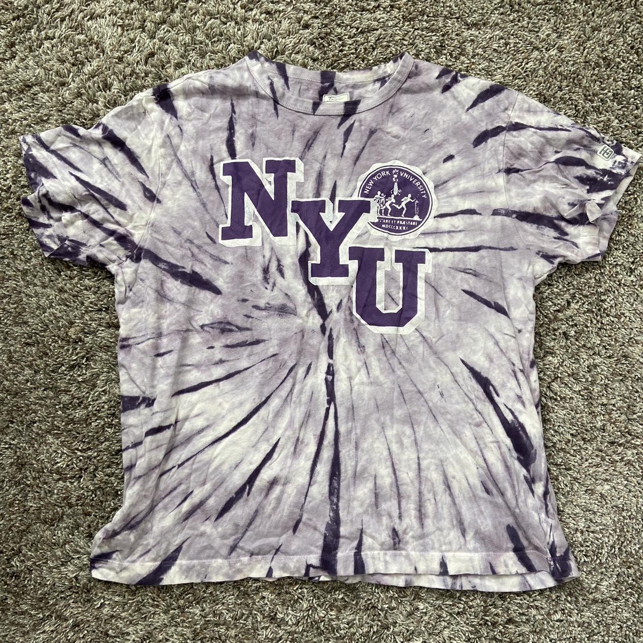 oversized tie-dye NYU shirt size large no stains,... - Depop