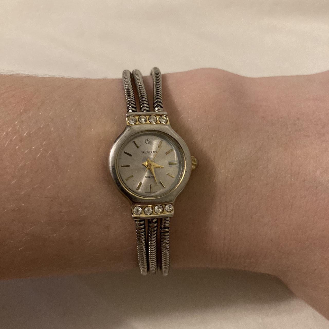 Woman’s silver tone quartz movement REVLON stainless... - Depop