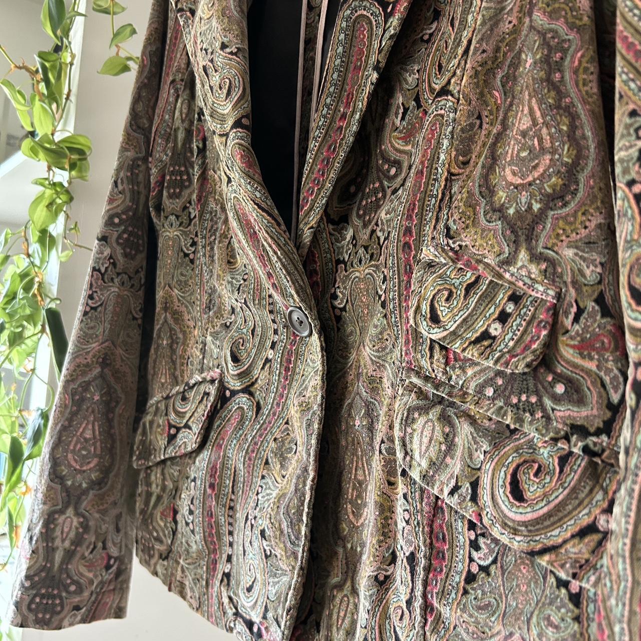 Vintage Caribbean Joe Western Boho Velvet Paisley... - Depop