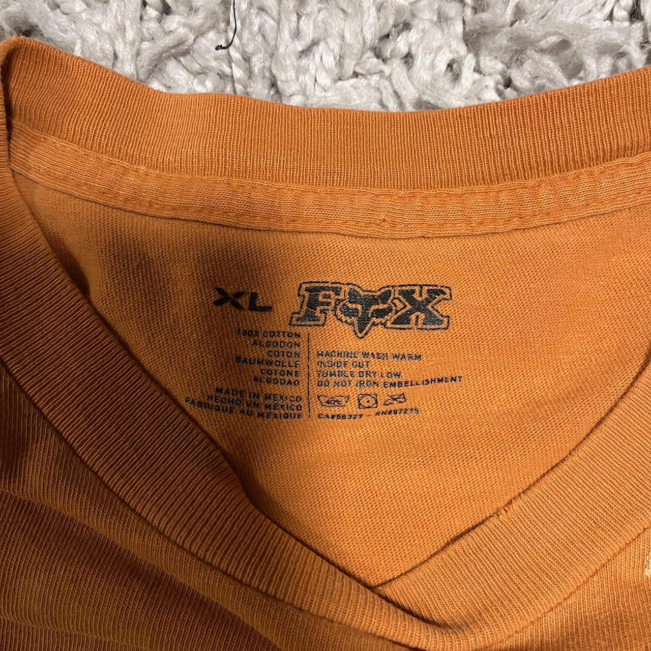 Orange Fox racing tee Small hole and small stains... - Depop