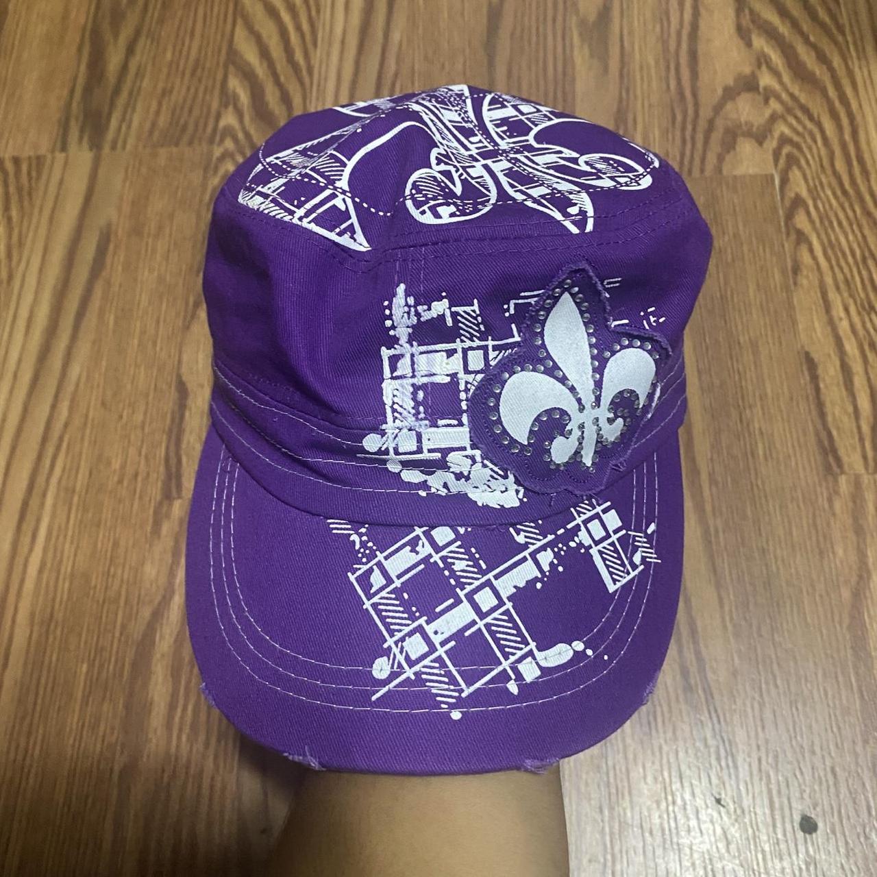 Y2K 2000s grunge Purple and white emo rhinestones... | Depop