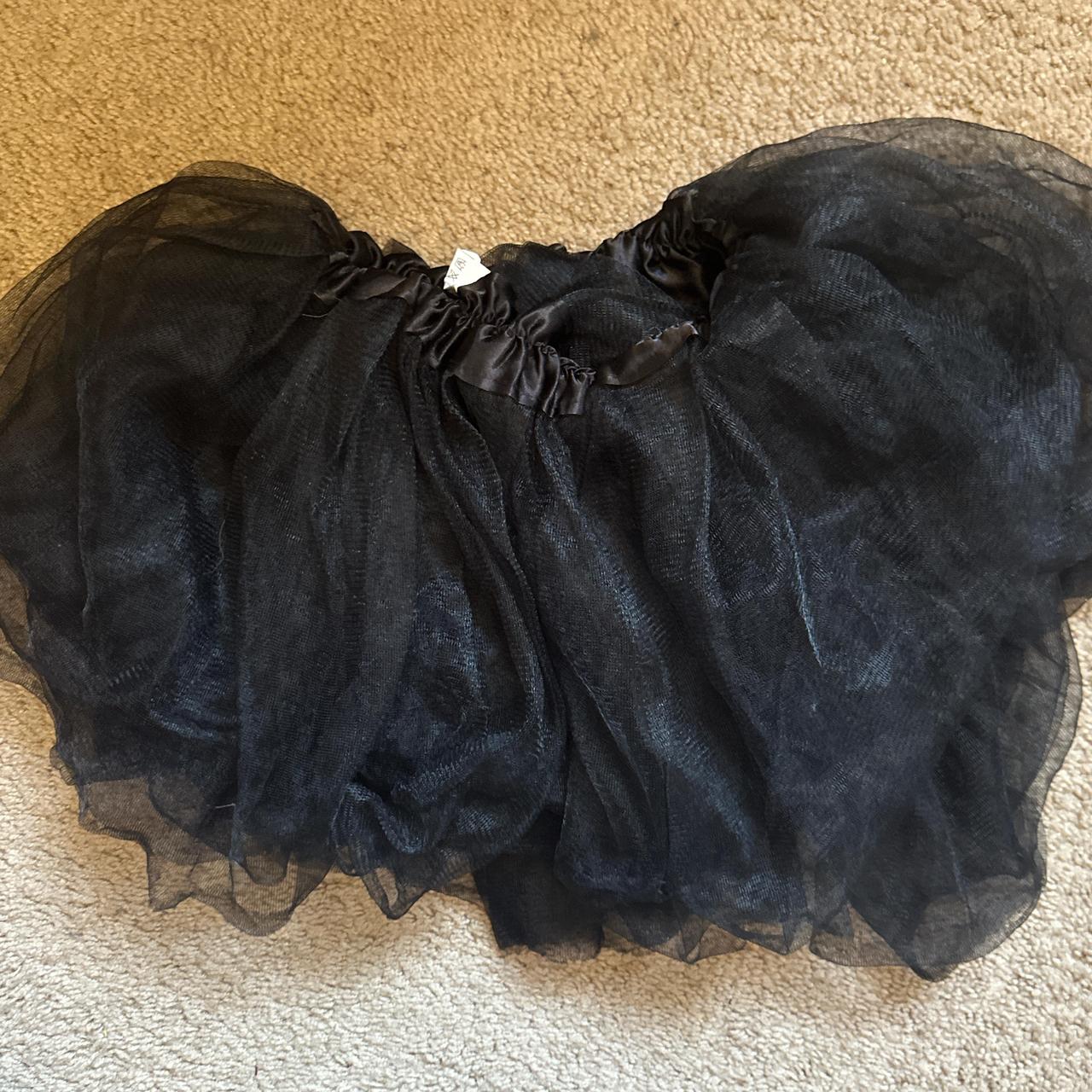 Black poofy tulle skirt perfect for scene and emo... | Depop