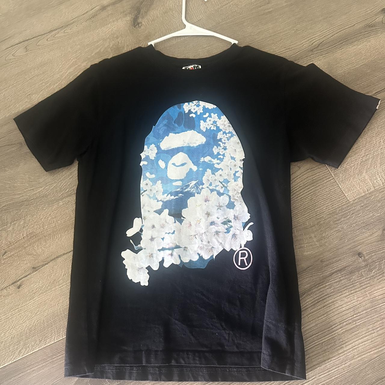 BAPE abathing ape Pink flower face tee-shirt size L... - Depop