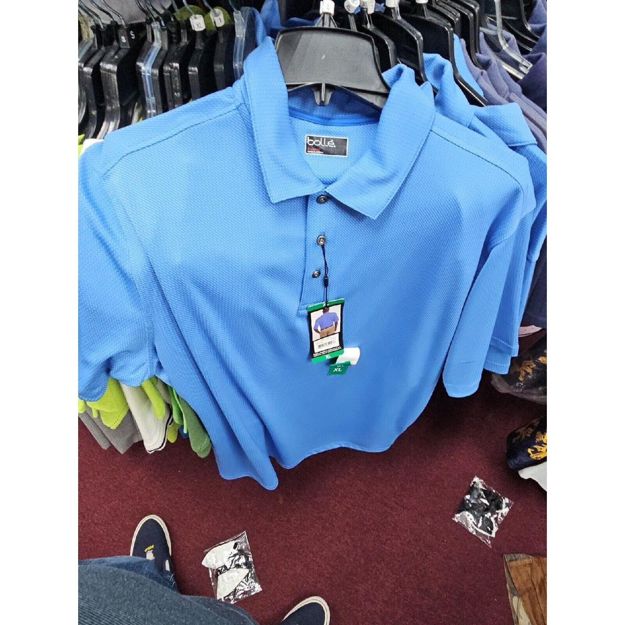 NWT Men's Bolle Blue Performance Polo Golf Shirt... - Depop