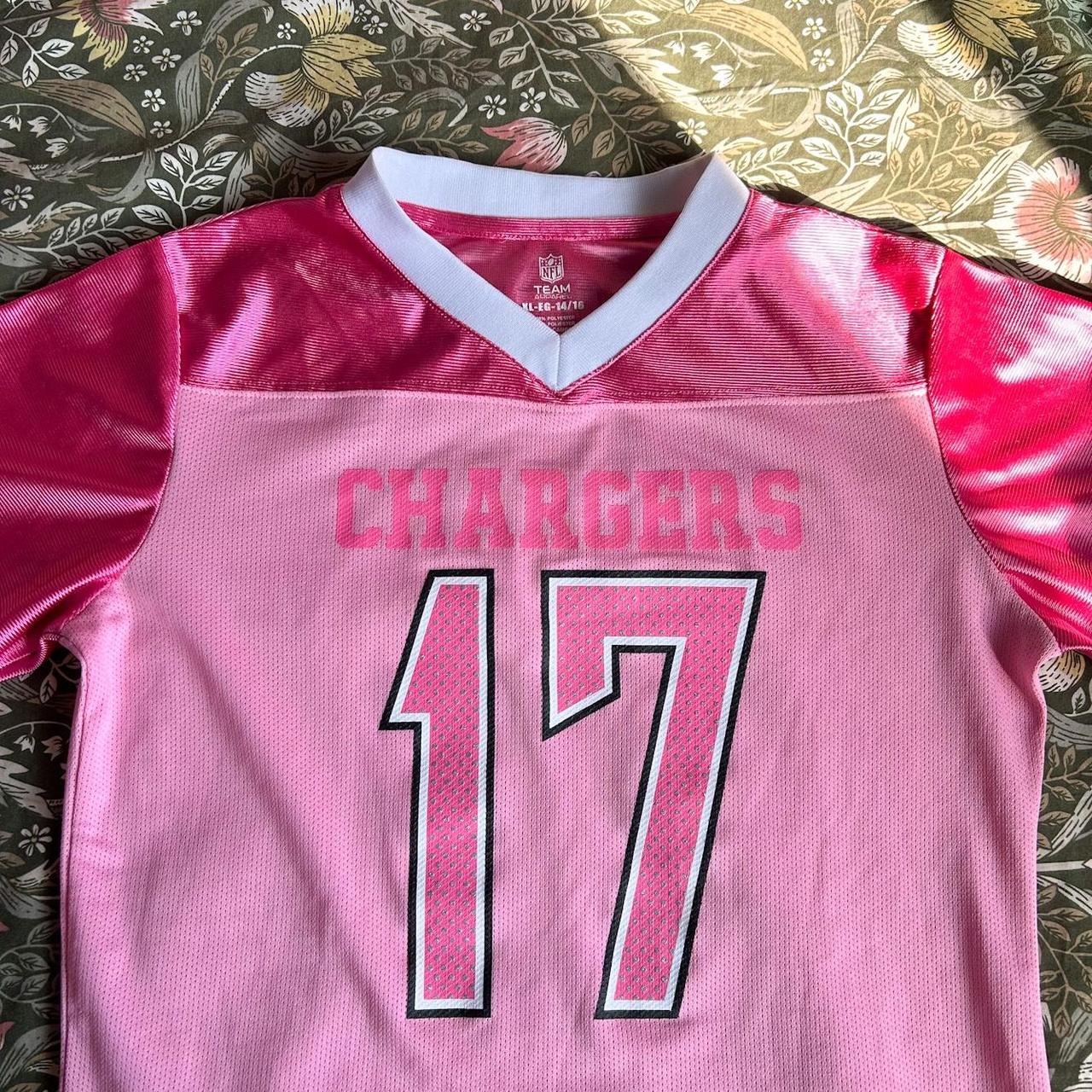 Girl’s Pink San Diego Chargers NFL Jersey!🤍 Only... - Depop