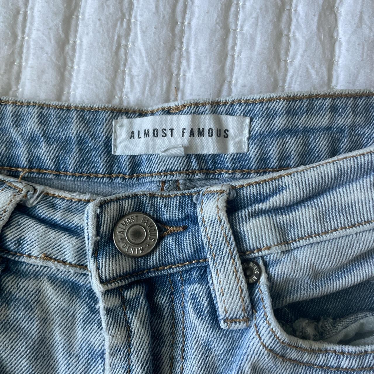ALMOST FAMOUS Distressed Acid-Wash Denim Jeans Size... - Depop
