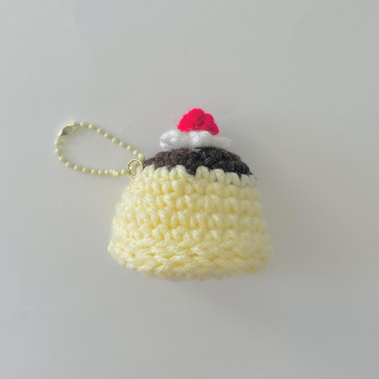 crochet pudding keychain. made to order. about 2.5... - Depop