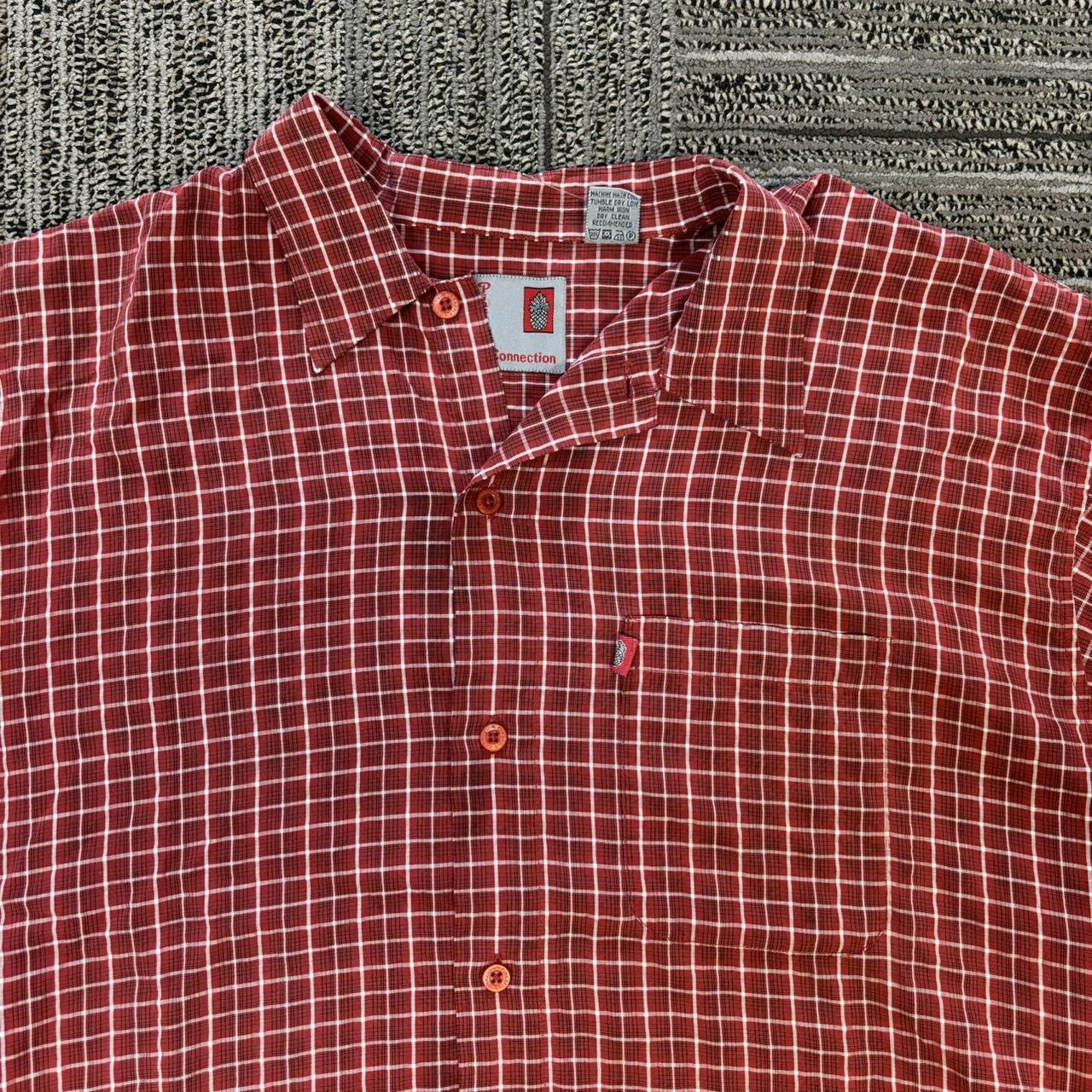 Early 2000s Y2K Pineapple Connection Plaid Red Short... - Depop
