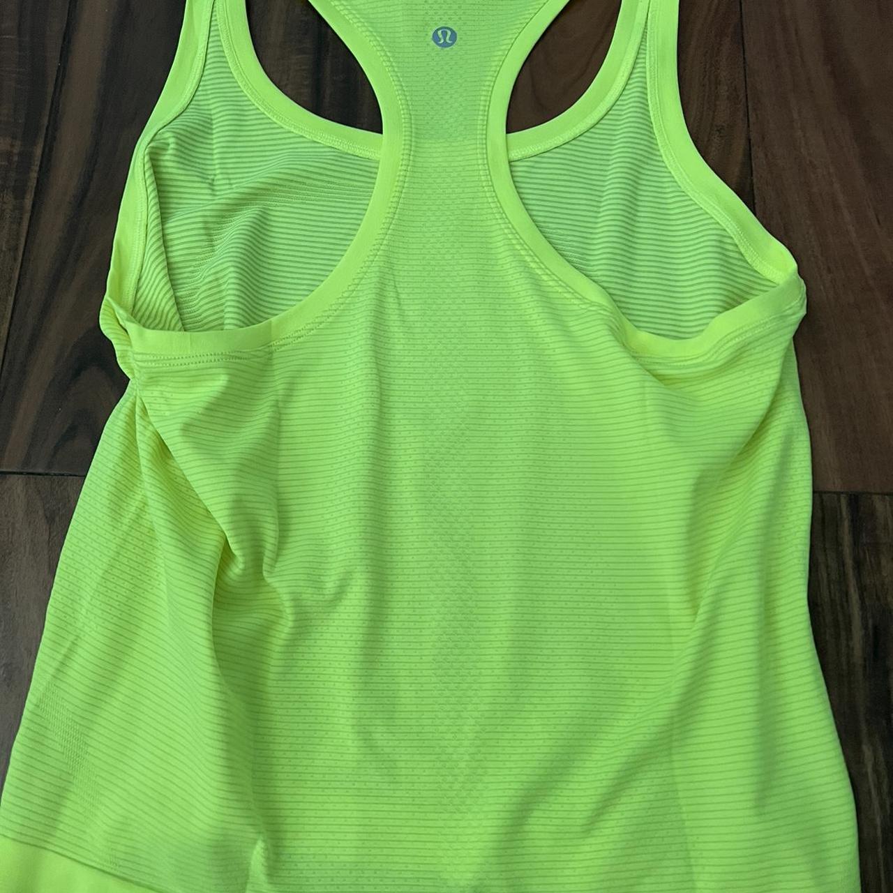 very bright yellow lululemon tank top. Size 6-8,... - Depop