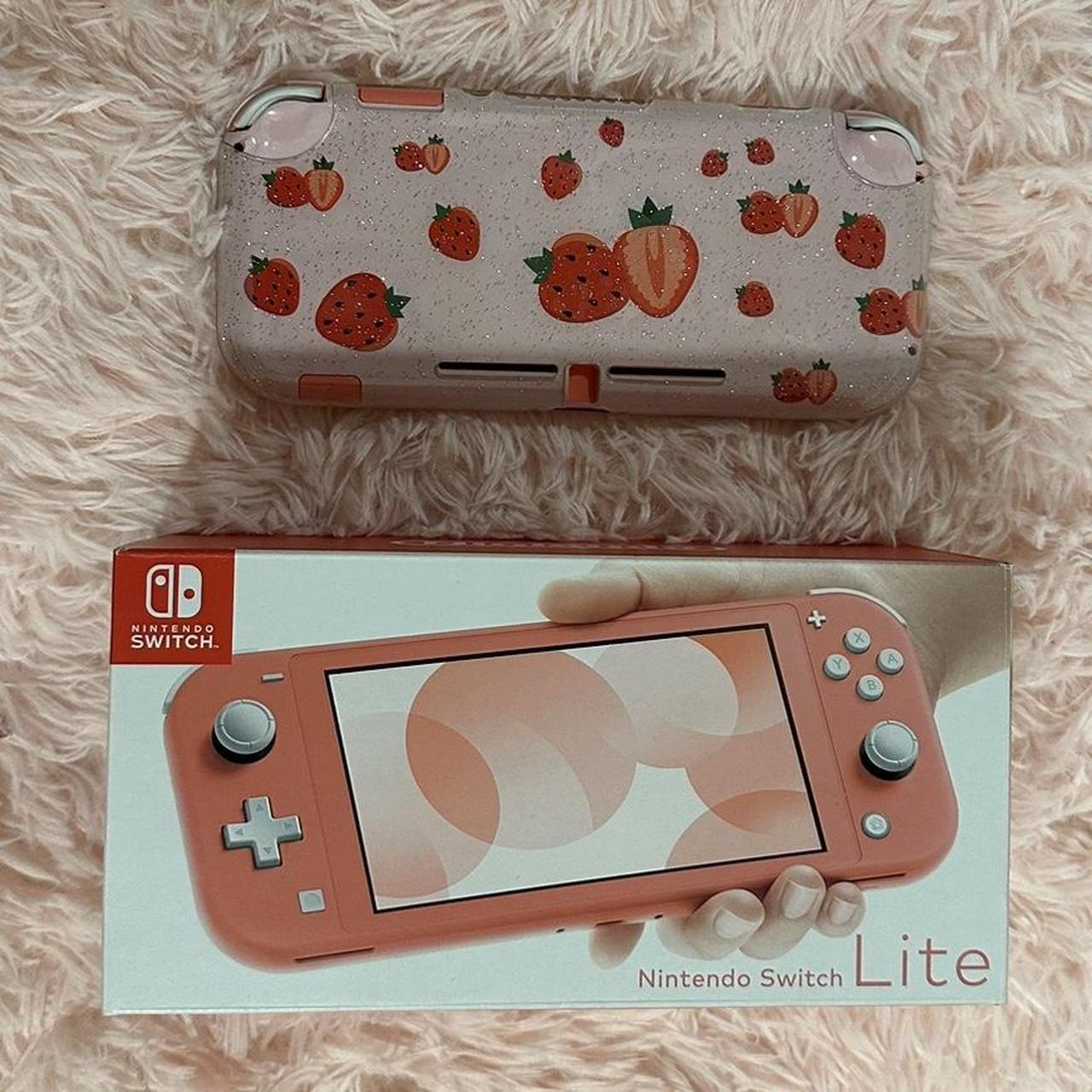 strawberry light pink switch lite I customized it... - Depop
