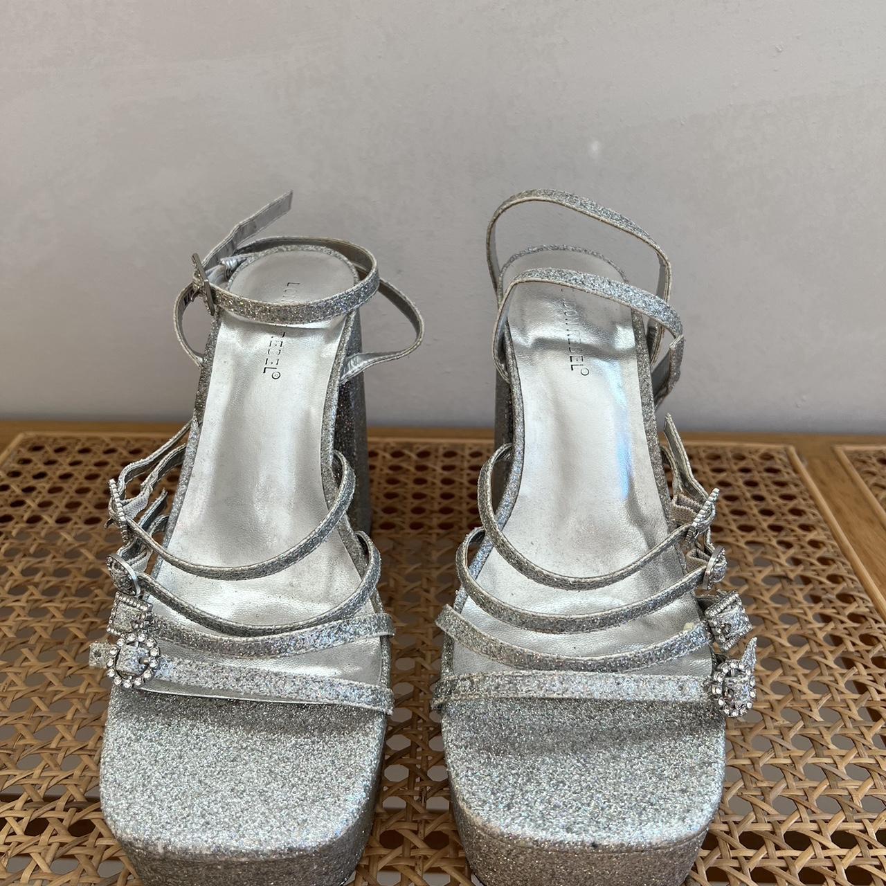 London Rebel mega platform strappy heeled sandals in... - Depop