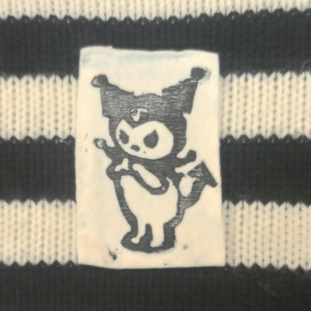 Cute black Kuromi outline sanrio design sew on... - Depop