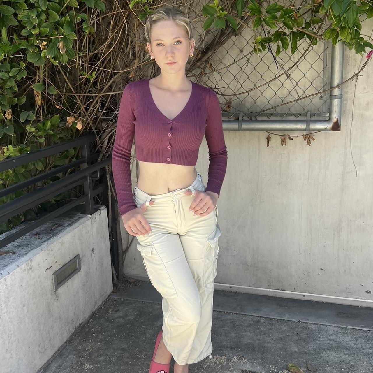 White Cargo TNA pants worn by Lily Brooks O’Briant - Depop