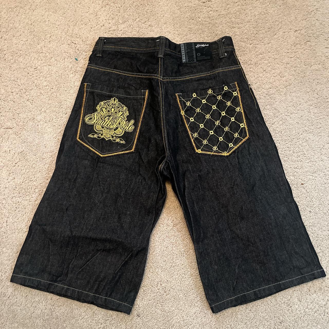 South Pole jorts with gold pocket designs! Jnco... - Depop