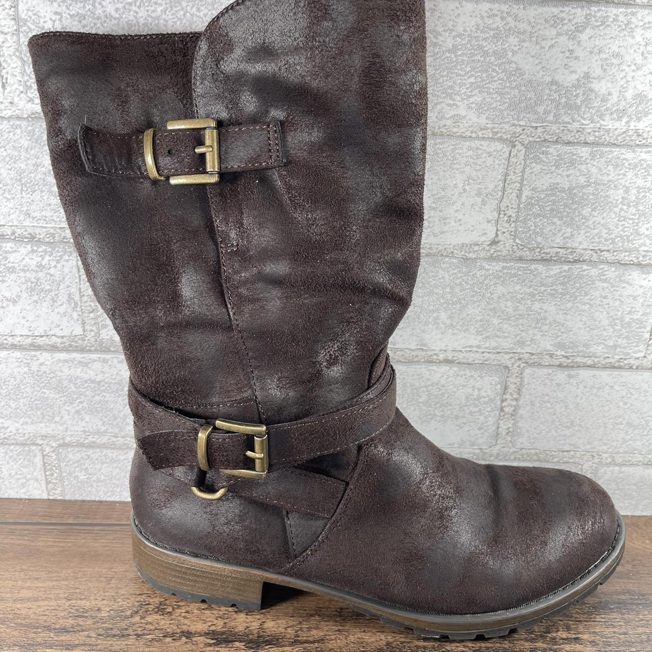 Ruff Hewn Boots Womens Size 9 Buckle Moto Cooper... - Depop