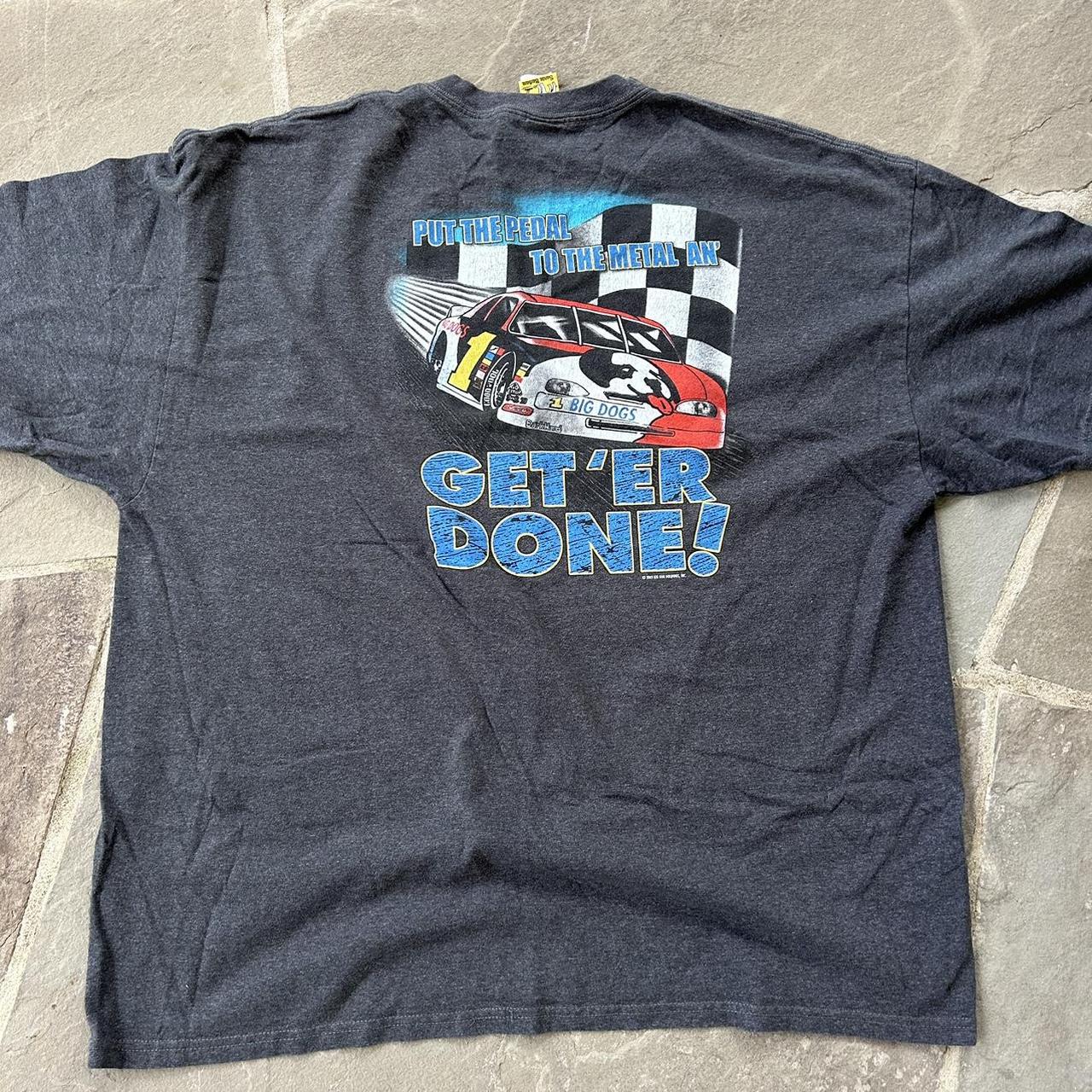 Vintage y2k Big Dogs Racing Tee “Get er Done” size xl - Depop