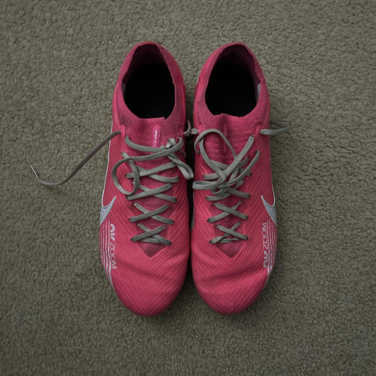 custom pink nike soccer cleats size 11 no box... - Depop
