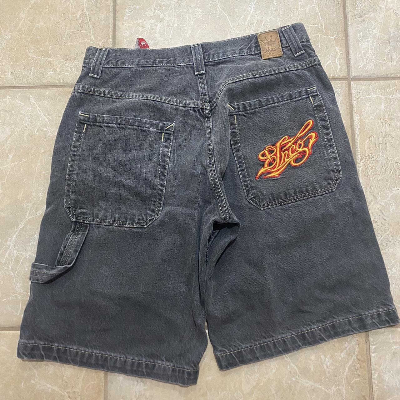 Black Jnco Jorts fire embroidery -size 34 -tuff... - Depop