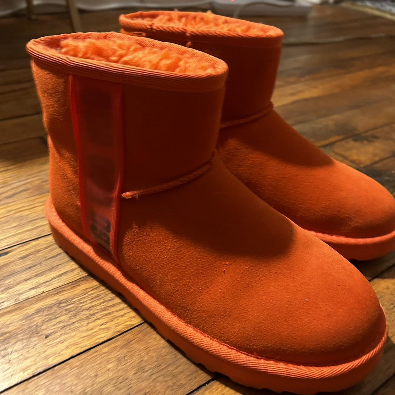 UGG Classic Mini II Boot Side Logo Hazard Orange... - Depop