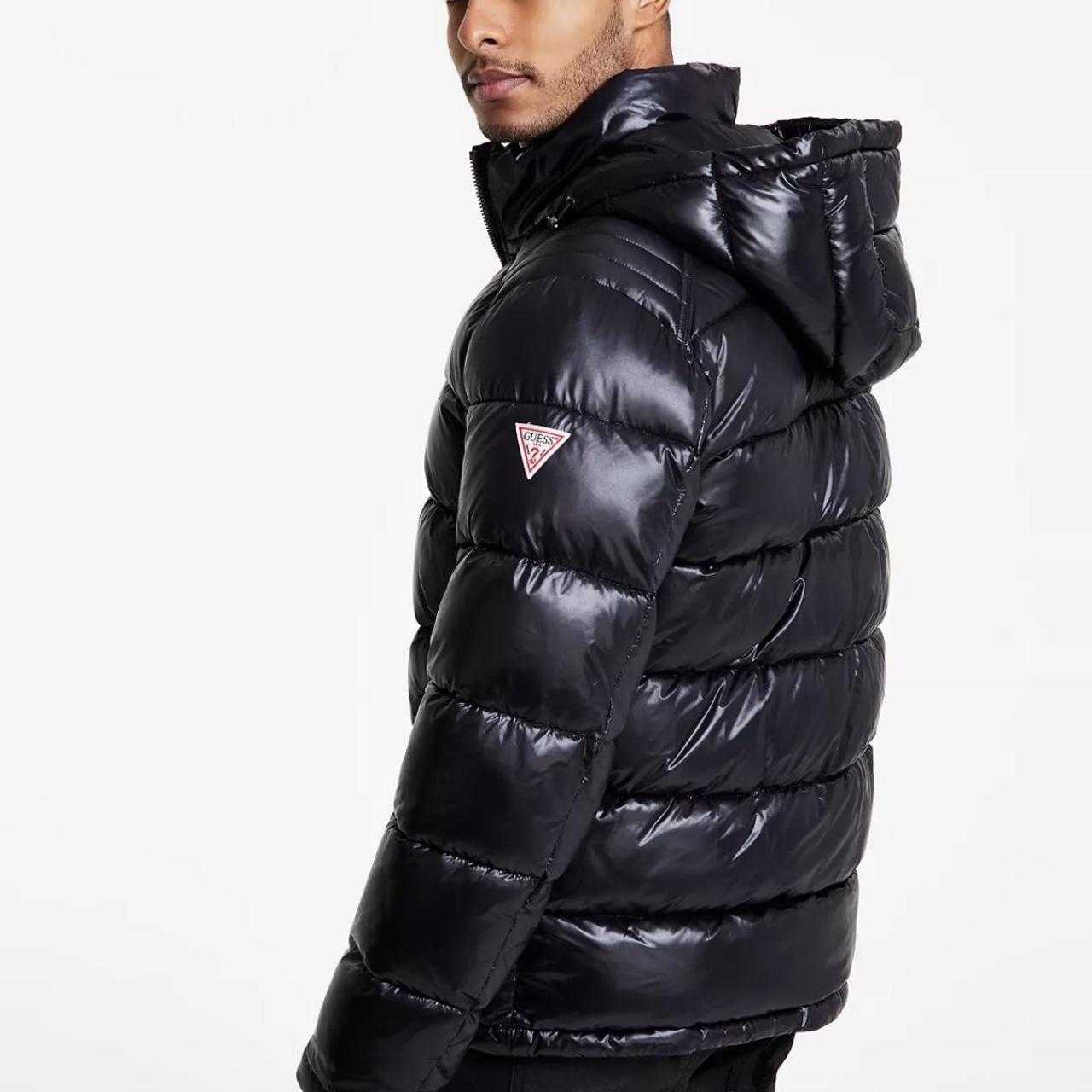 GUESS Men’s Hooded Puffer Coat Size -... - Depop