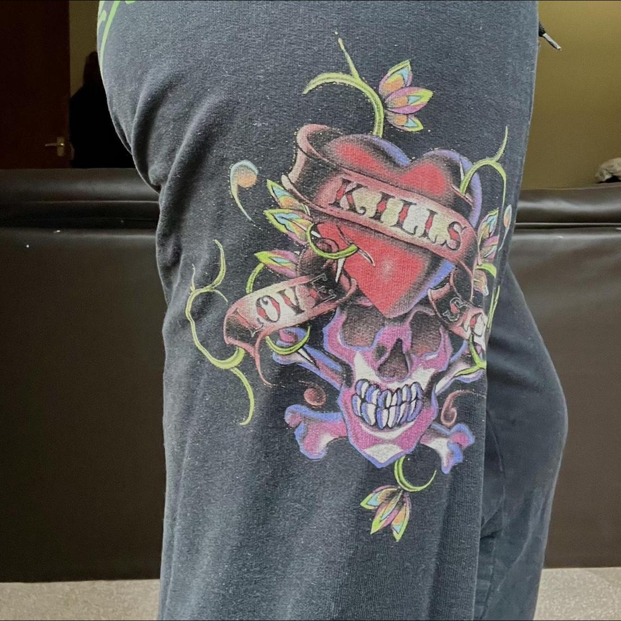 Gorgeous Ed Hardy trackies with green lettering,... - Depop