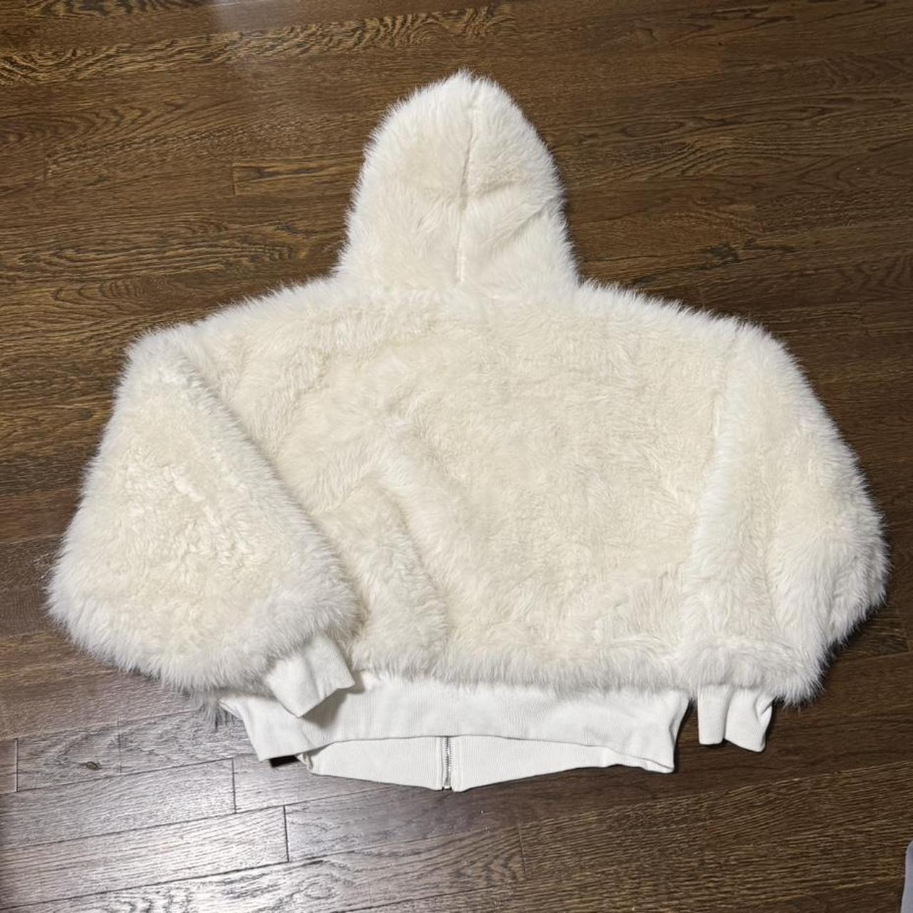YETI FUR REVERSIBLE ZIP UP HOODIE FROM... | Depop