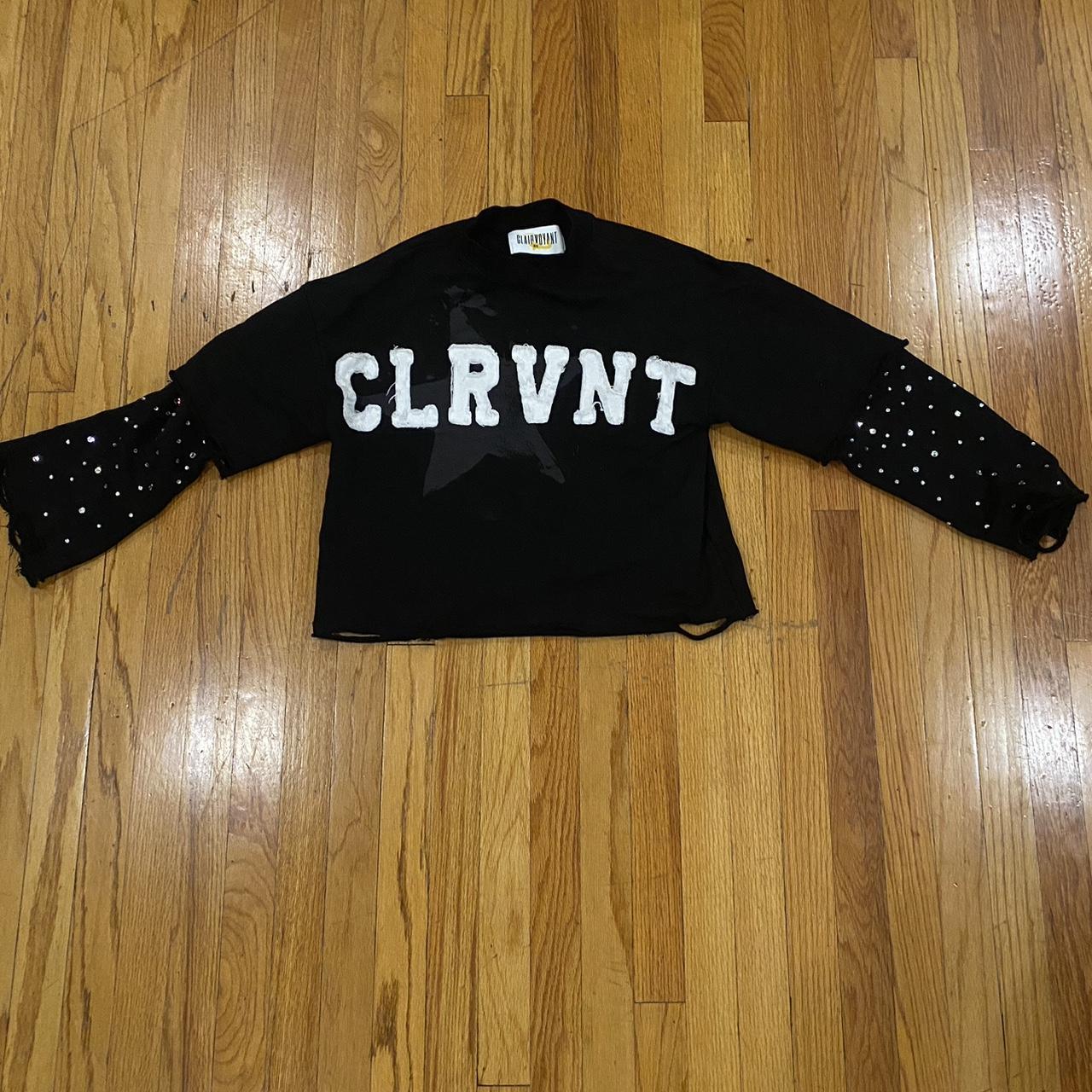 Black Clairvoyant / CLRVNT rhinestone longsleeve... - Depop