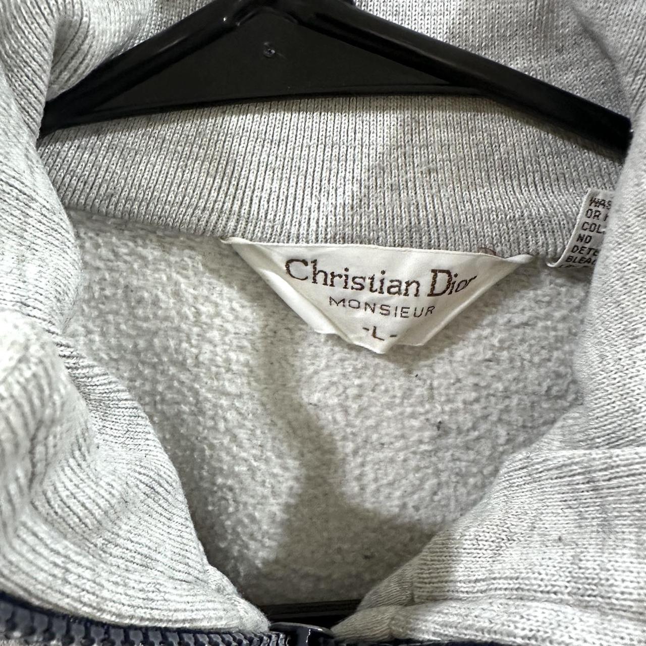 Vintage 80s Christian Dior Monsieur Zip Up Gray Blue... - Depop