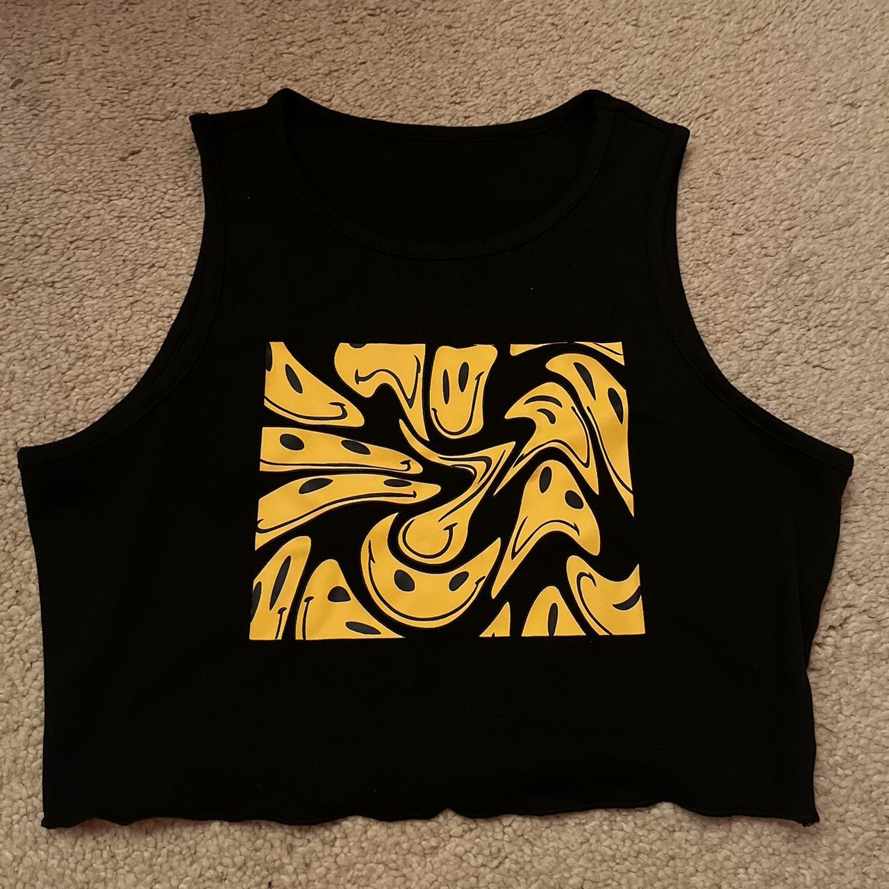 Small blank Tank with funky patterns Only worn... - Depop