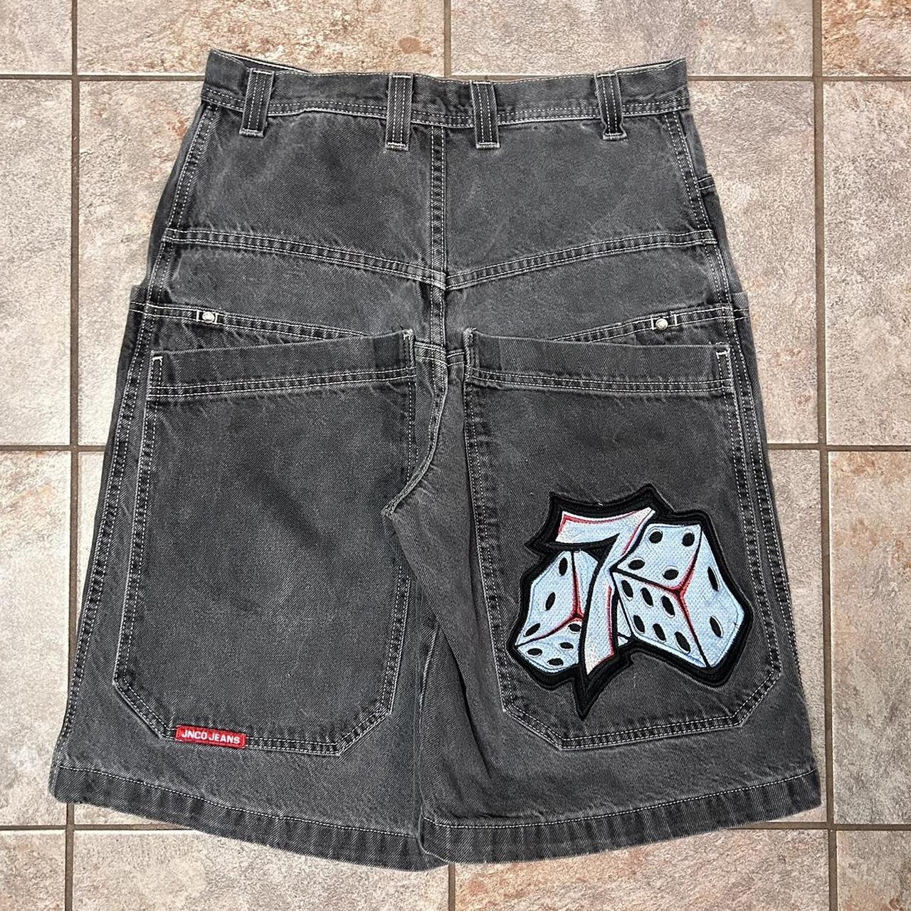 jnco lucky 7 dice jorts 🎰🎲 waist 31 i rarely ever... - Depop