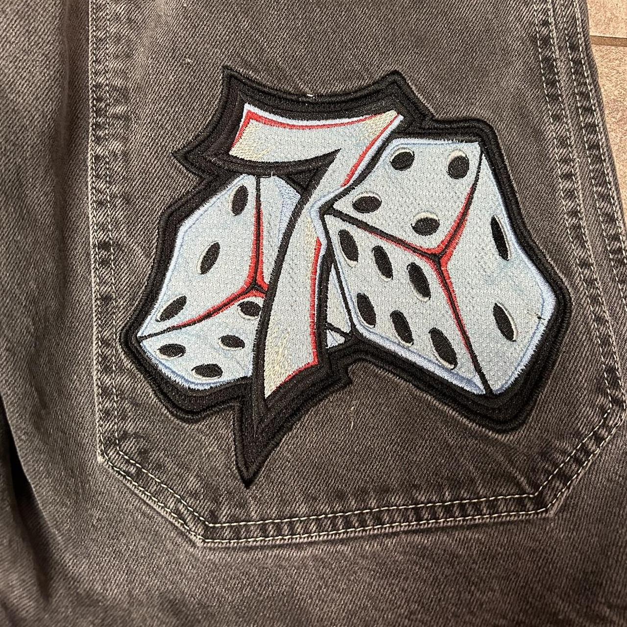 jnco lucky 7 dice jorts 🎰🎲 waist 31 i rarely ever... - Depop