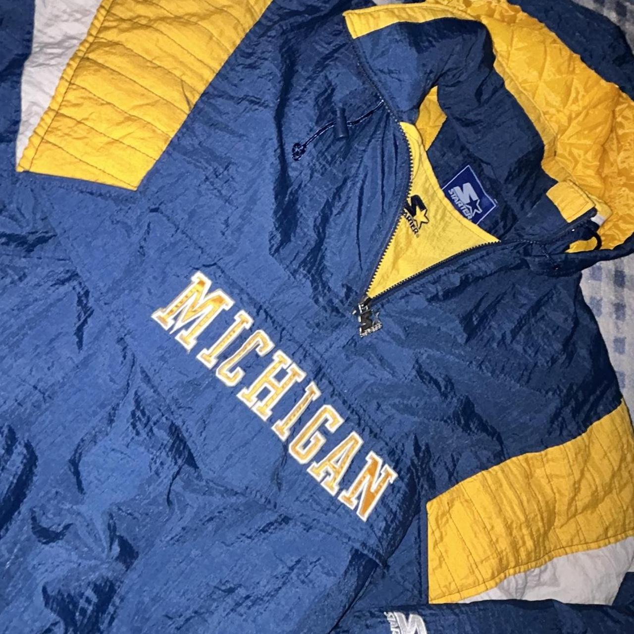 Michigan Wolverines Starter Jacket Size: Large - Depop