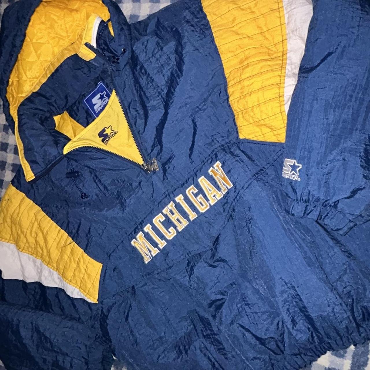 Michigan Wolverines Starter Jacket Size: Large - Depop