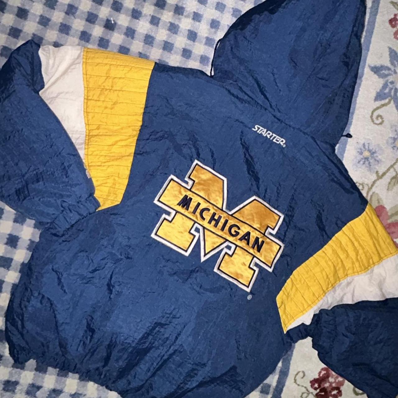 Michigan Wolverines Starter Jacket Size: Large - Depop