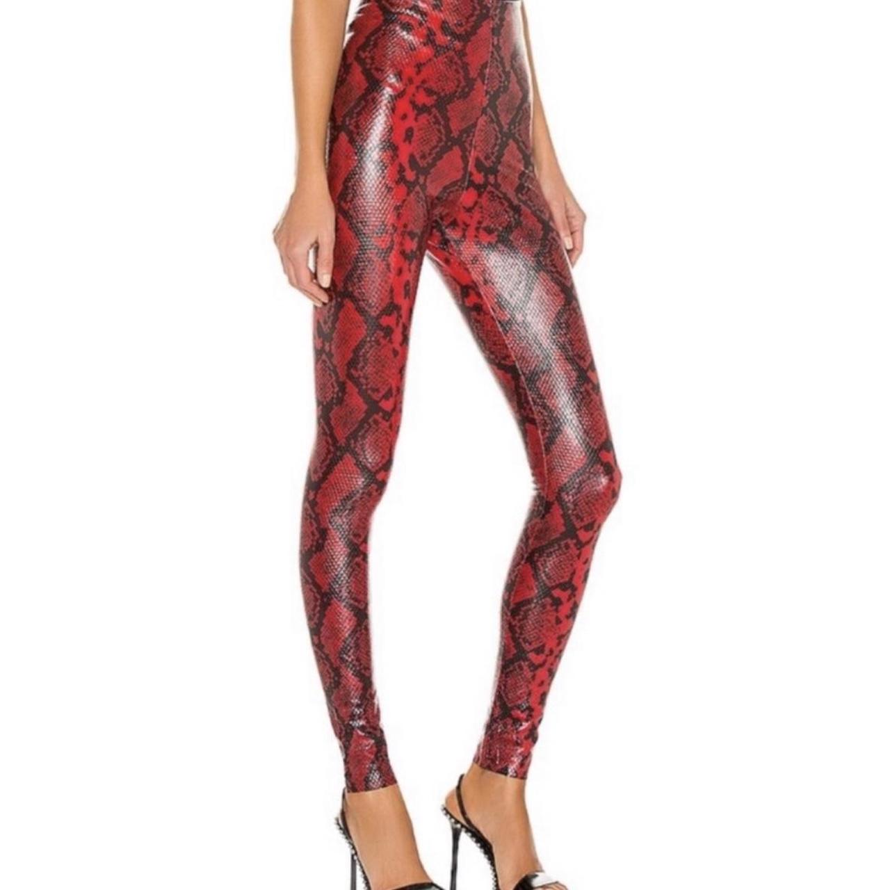 Commando Red snakeskin leather leggings True to... - Depop