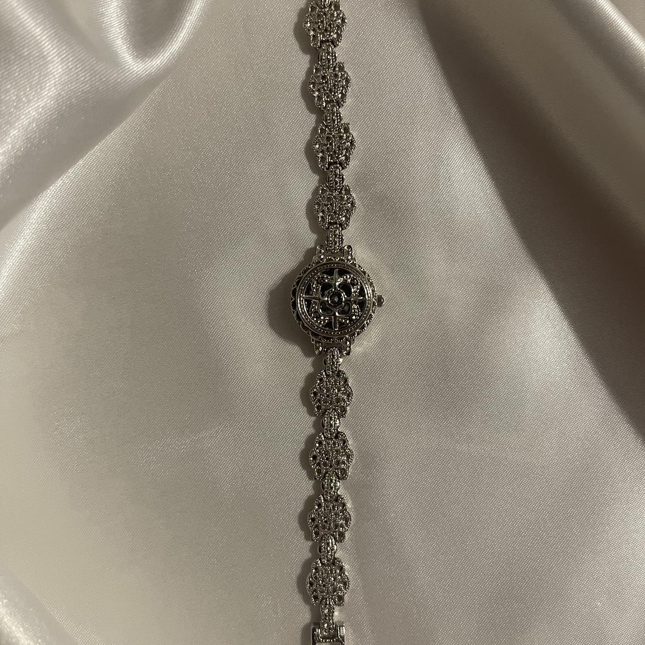Gorgeous silver watch with a really pretty intricate... - Depop