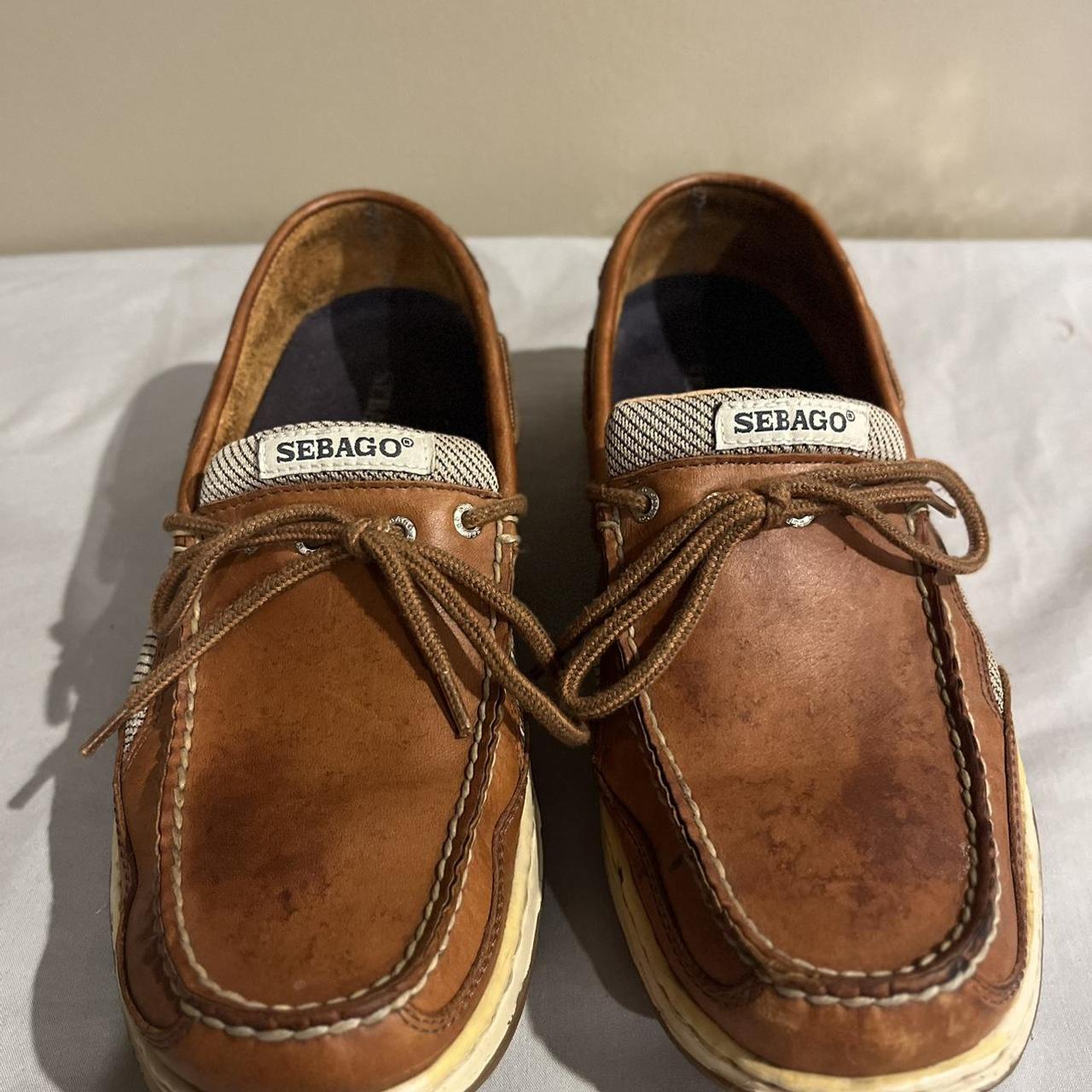 New Sebago Marine Grip Mens Brown Leather Boat Shoes... - Depop