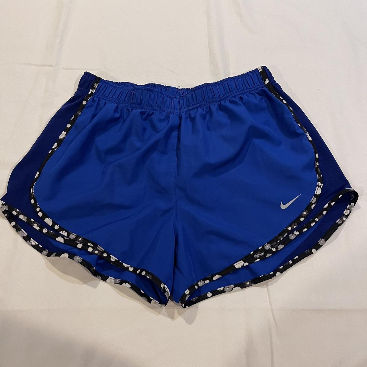 Nike Women's Dri-Fit Tempo Blue Running Shorts Size... - Depop