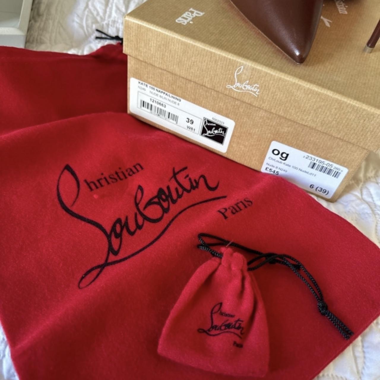Chocolate brown brand new unworn Louboutin heels size 6 - Depop
