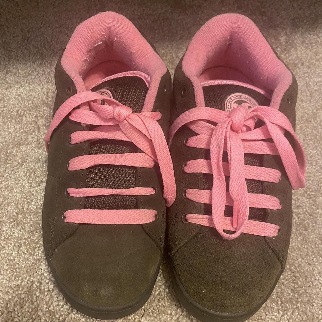 DVS pink and brown skating shoes Chunky , pink... - Depop
