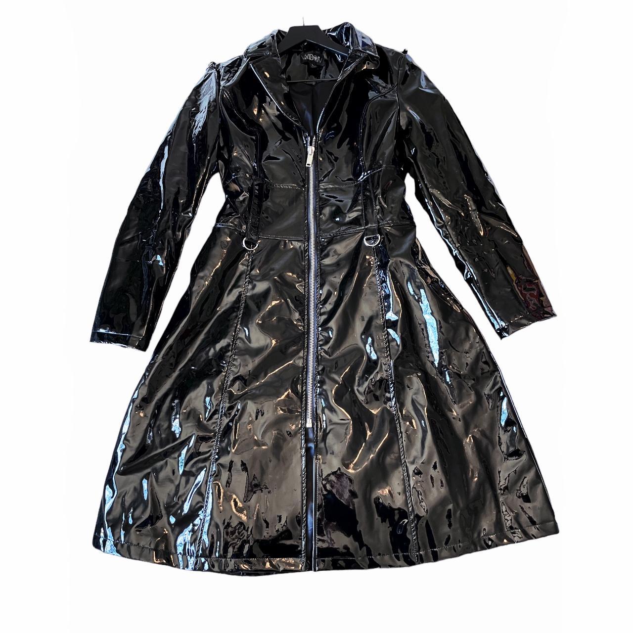 Black Glossy PVC Matrix Trench Coat L Stunning... - Depop
