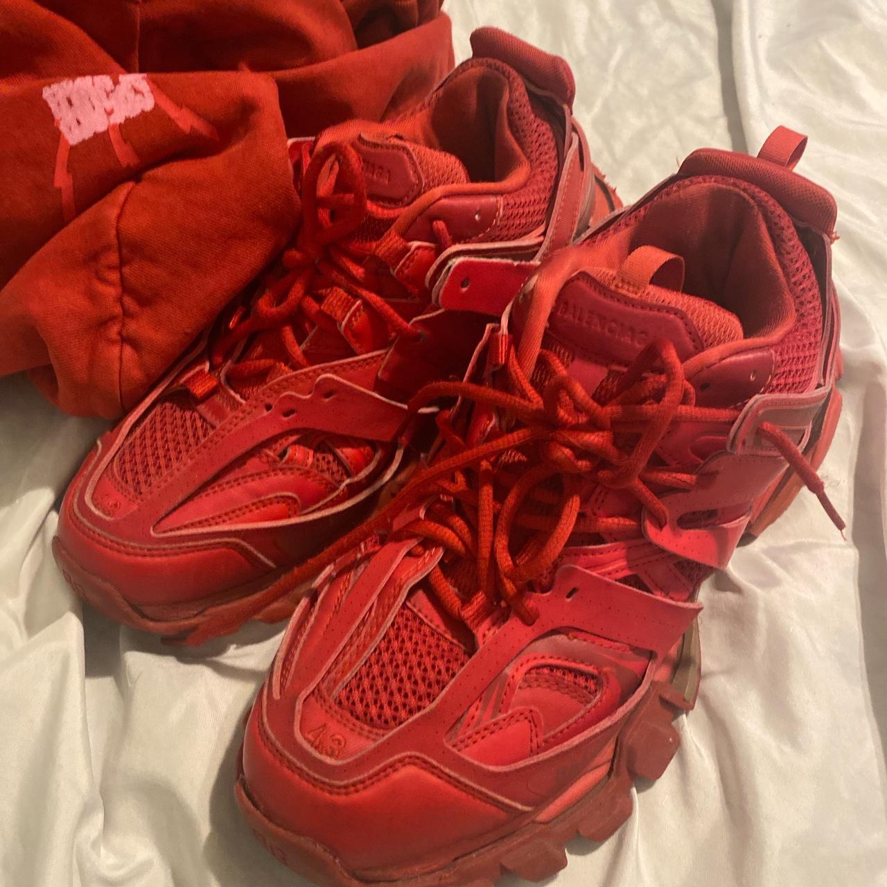 Balenciaga tracks all red Size 43 authentic... - Depop