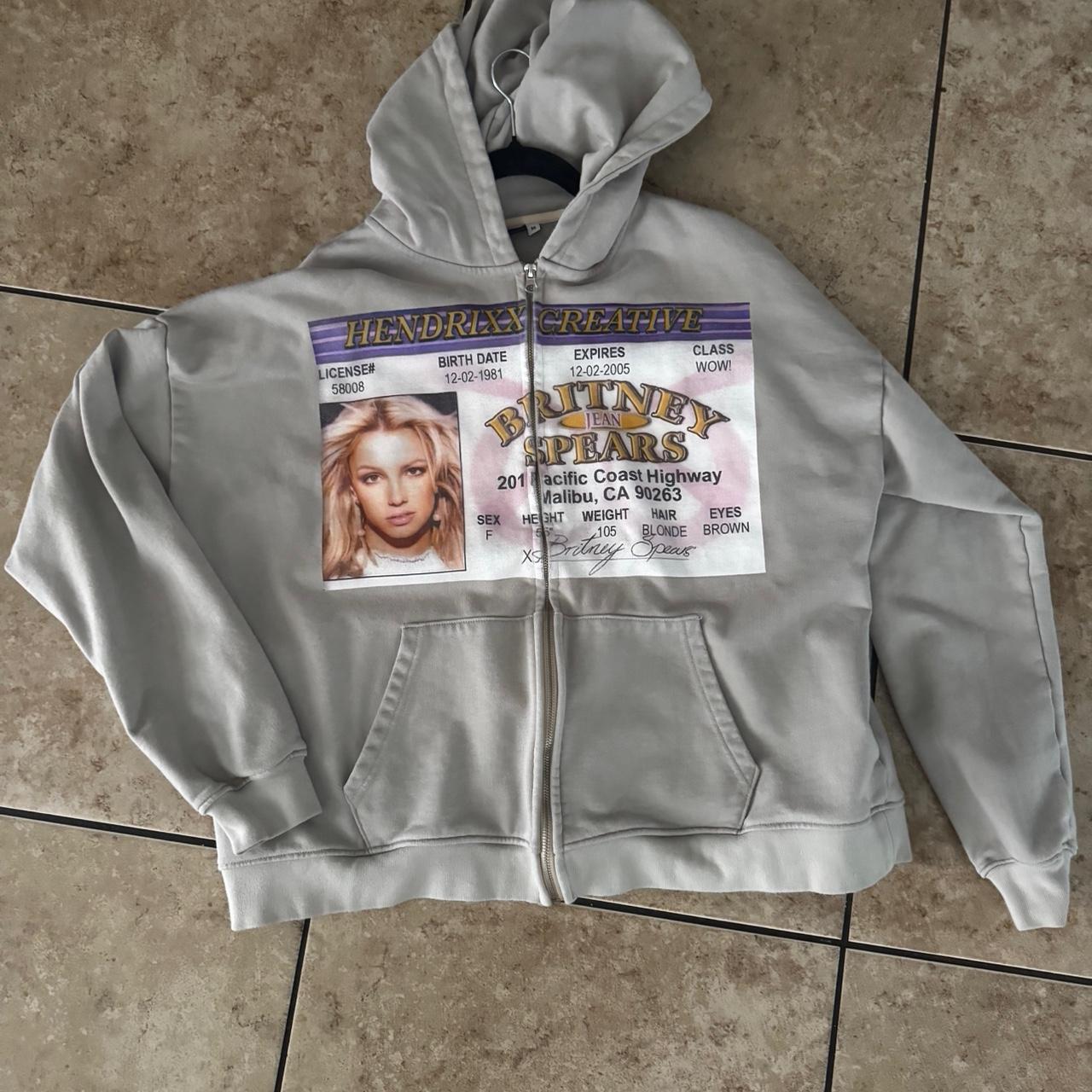 Grey Britney spears zip up | Depop