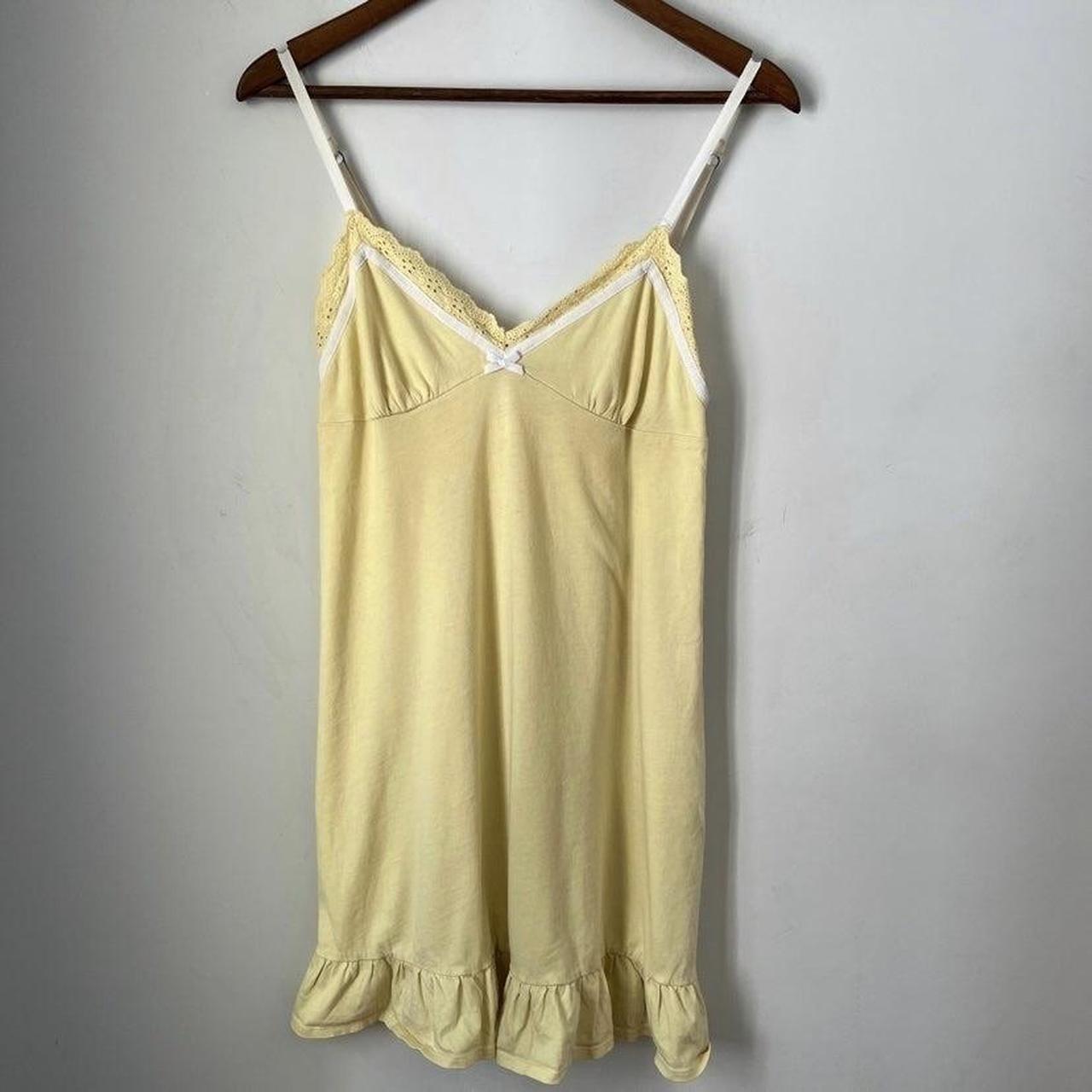 Victoria’s Secret Pale Yellow Cotton Eyelet Nightie... - Depop