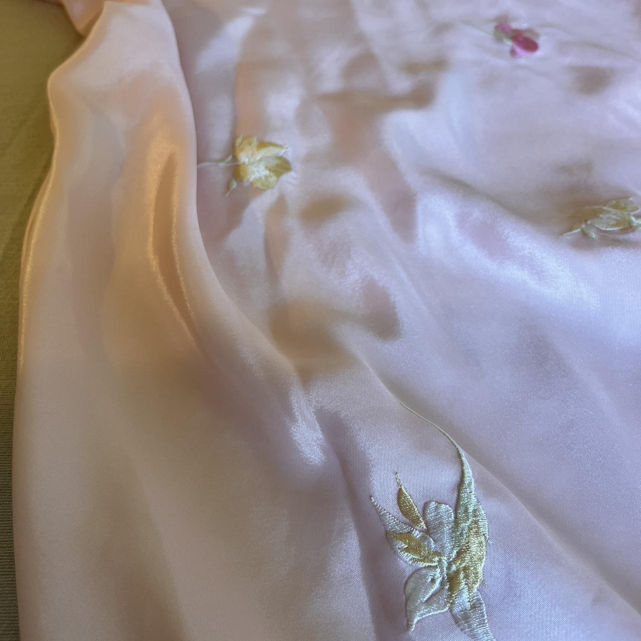Silky embroidered dress/ nighty Sweet coquette... - Depop