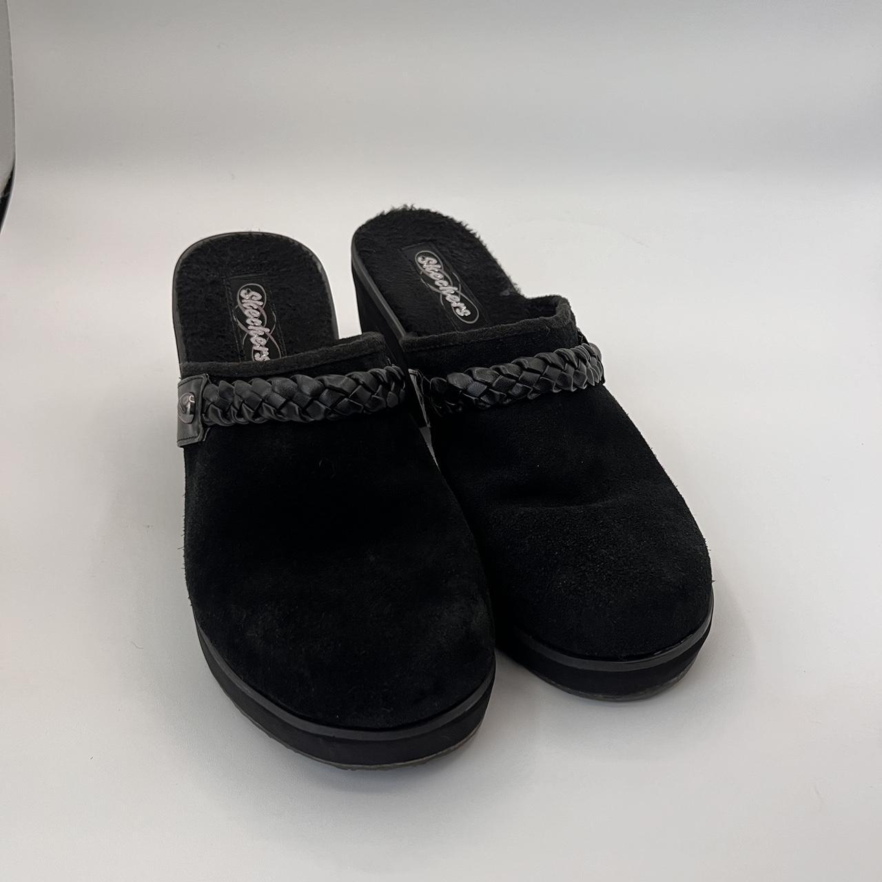 VTG sketchers black clogs Size 8 Heel is 3.5” - Depop