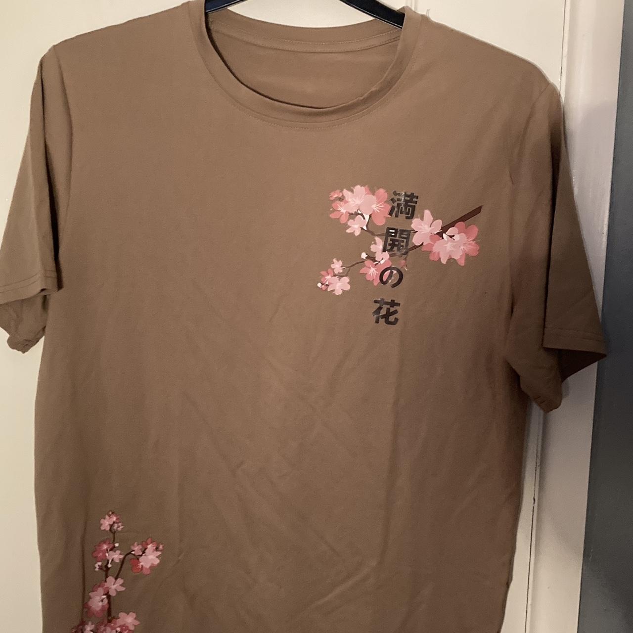 Brown Japanese style top, plain on the back and the... - Depop