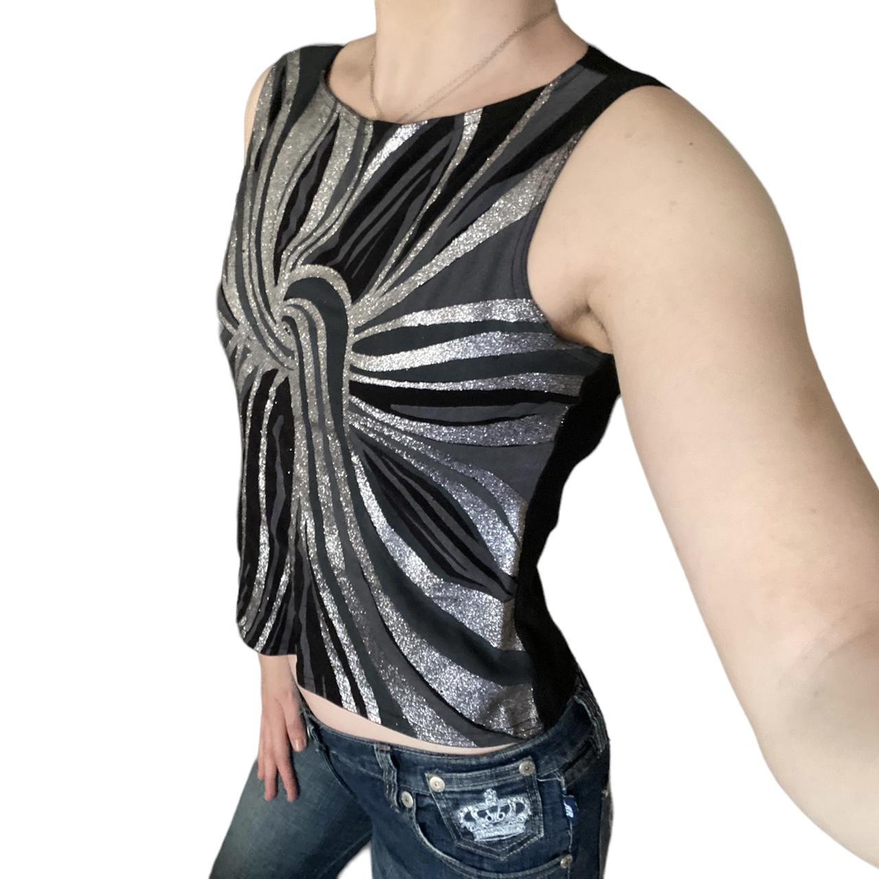 Women's Black and Silver Vest | Depop