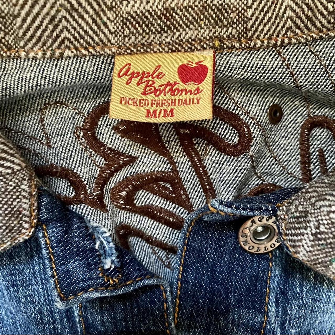 Apple Bottoms Women's Blue and Tan Jacket | Depop