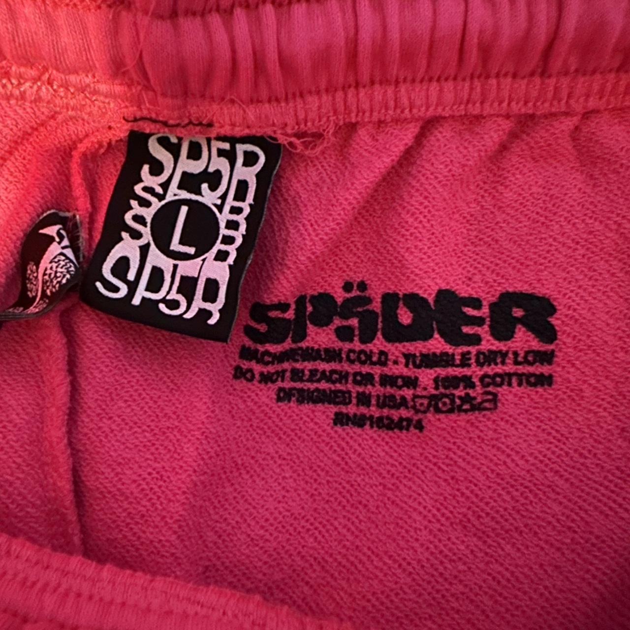 Sp5der “pink” pink sweatpants sz M - Depop
